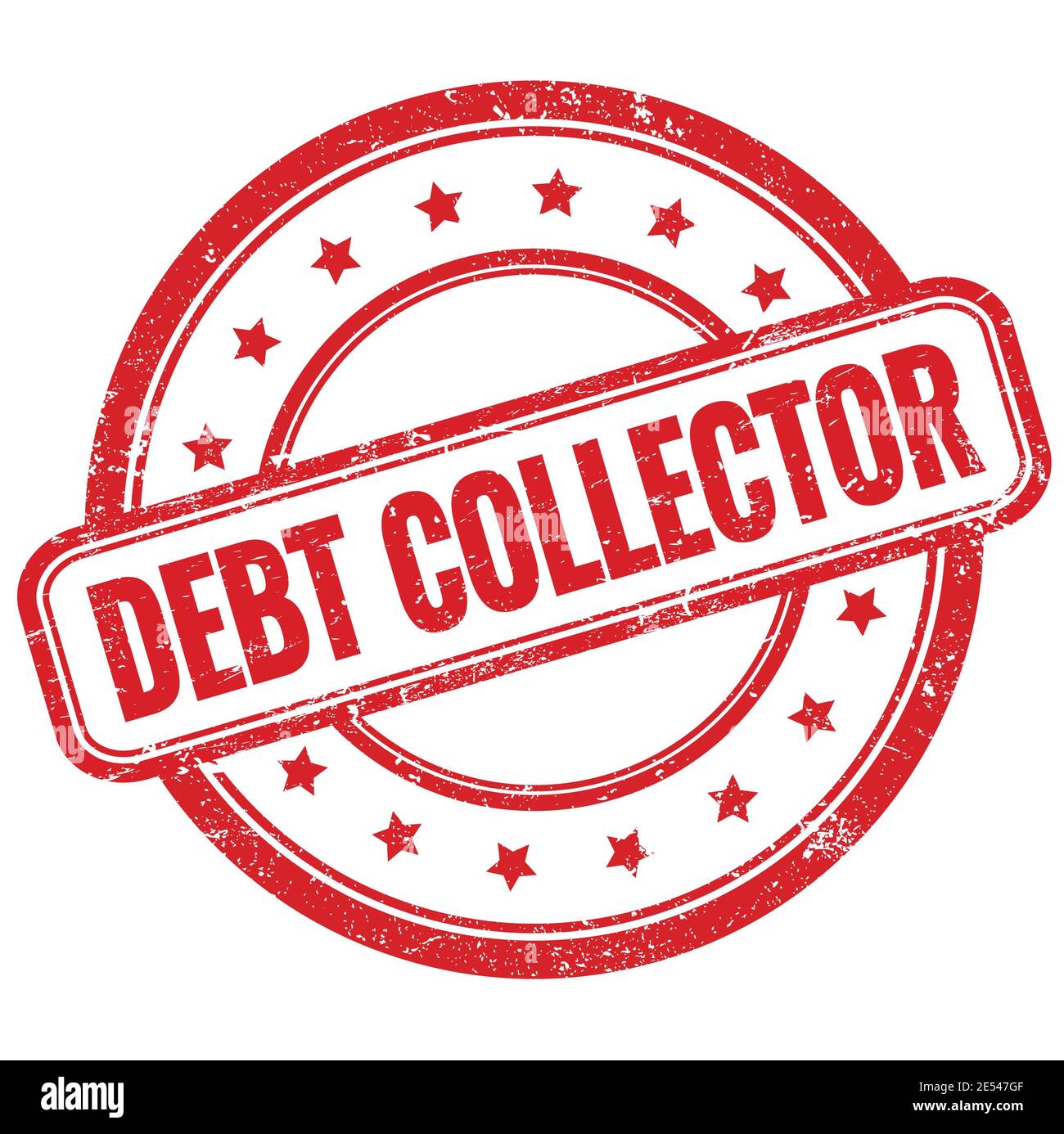 DEBT COLLECTOR text on red vintage grungy round rubber stamp Stock ...
