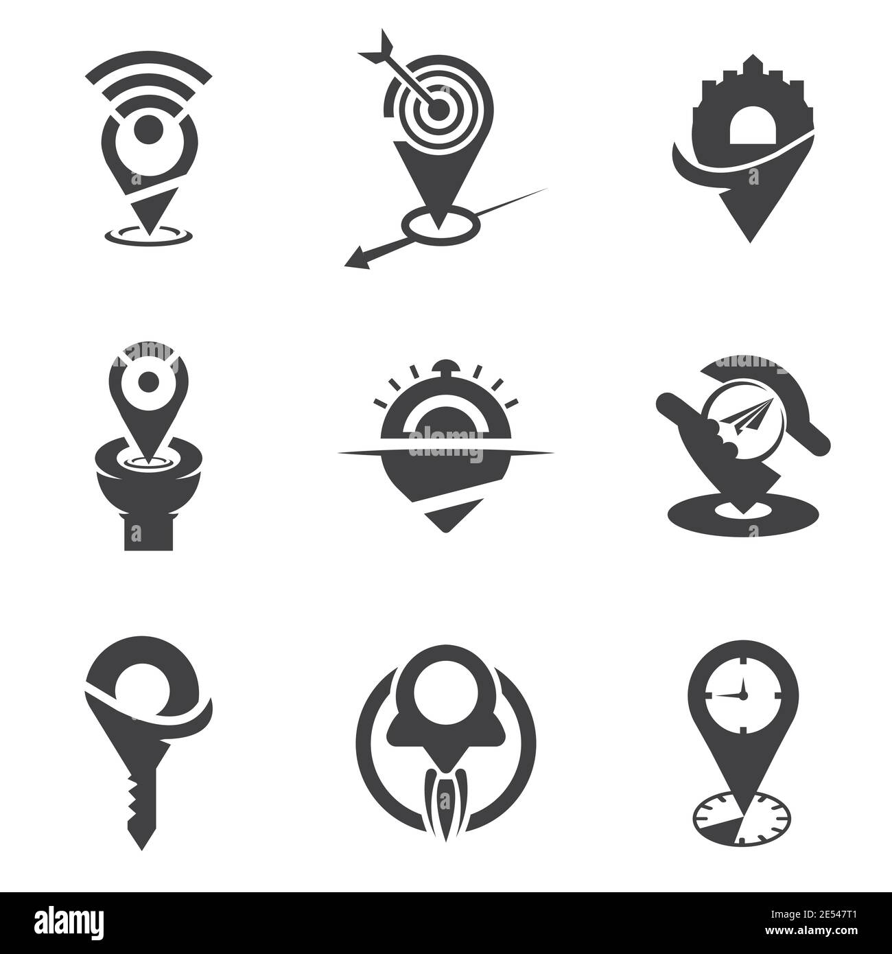 Location Logo Icon Vector Design Bundle For Business And Company Stock ...
