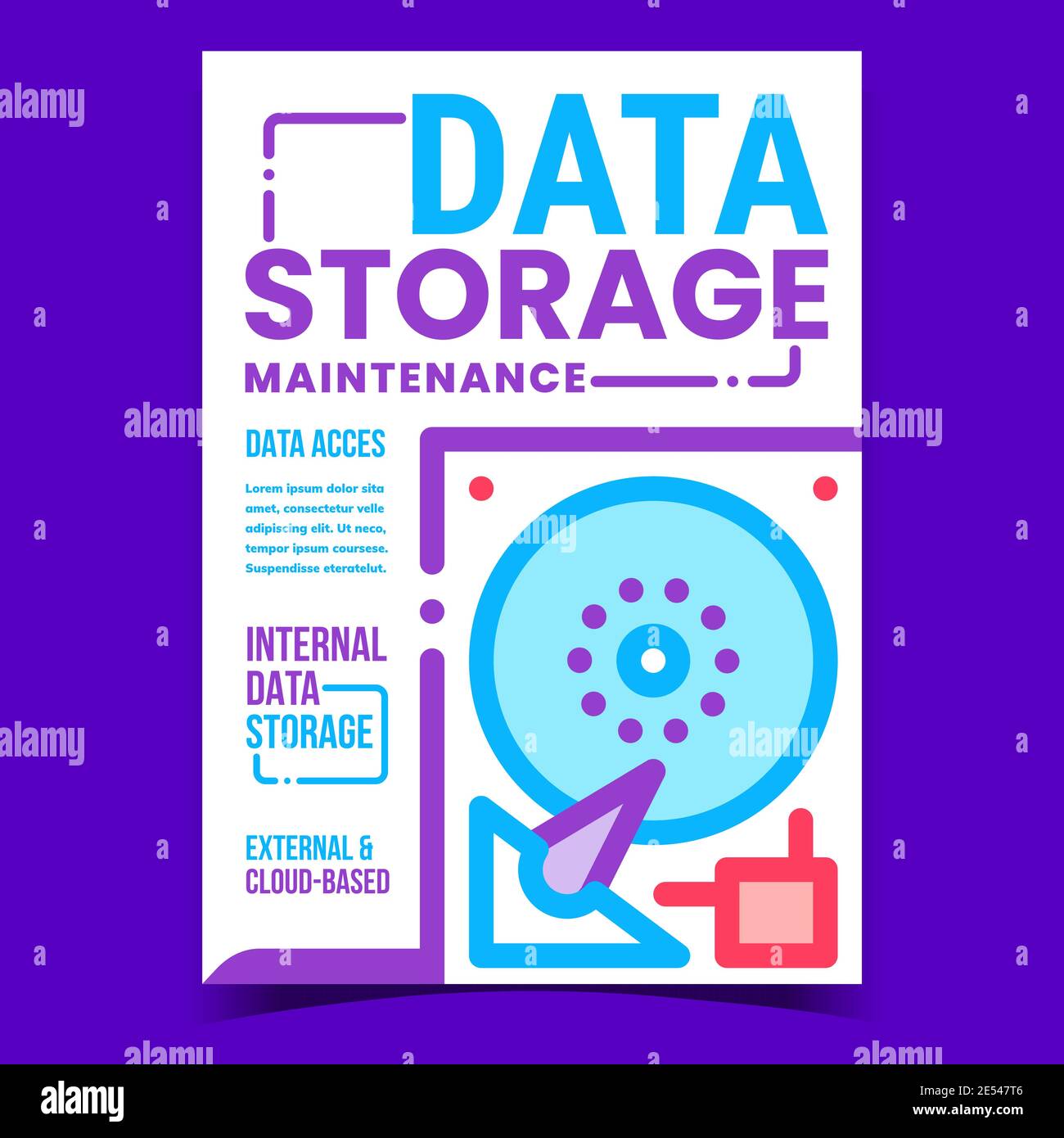 Data Storage Maintenance Promotion Poster Vector Stock Vector Image ...