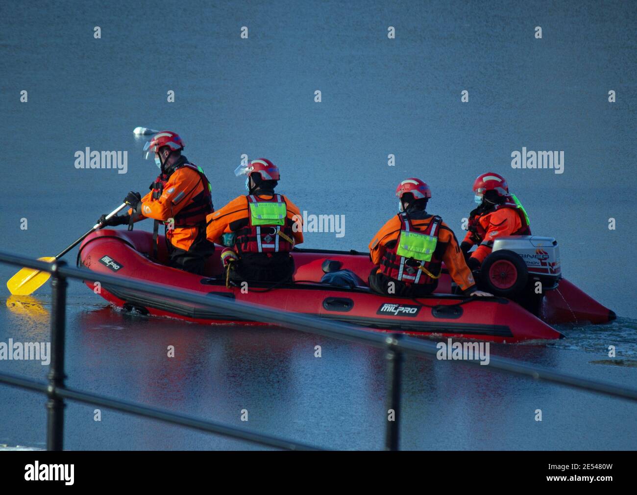 Fire Crew Flood Rescue Training during Lockdown 3 Stock Photo - Alamy