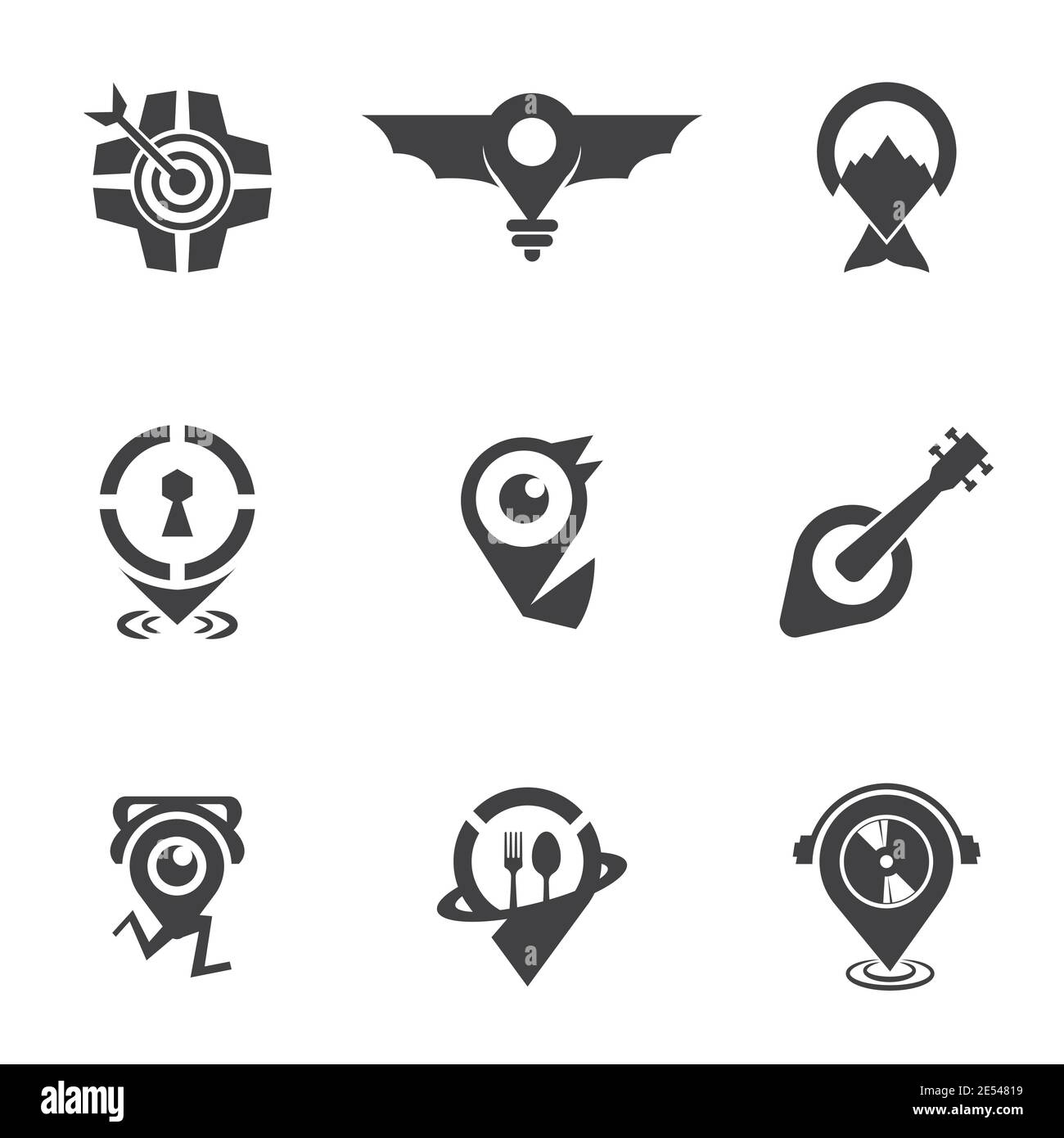 Location Logo Icon Vector Design Bundle For Business And Company Stock ...