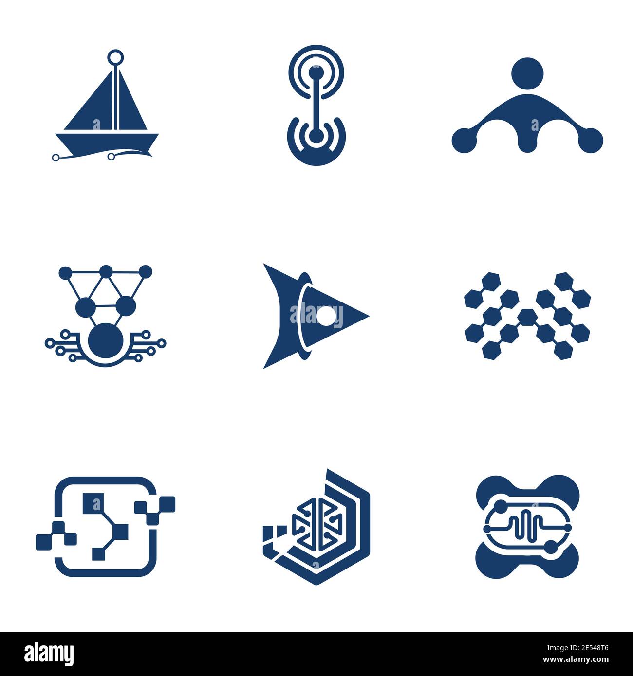 Professional Tech Logo Icon Vector Design Bundle For Business And ...