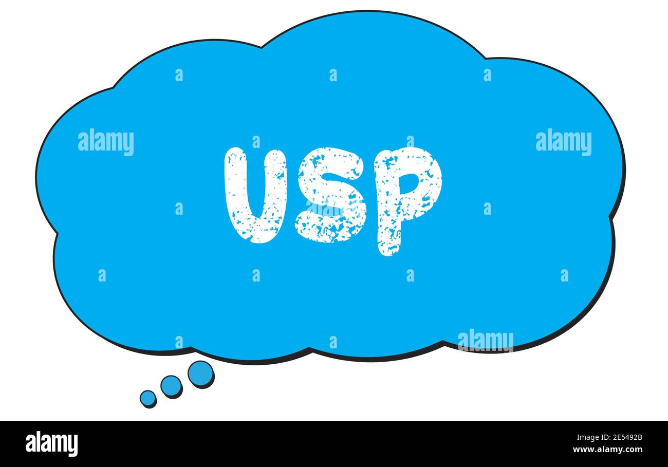 USP text written on a blue thought cloud bubble Stock Photo - Alamy