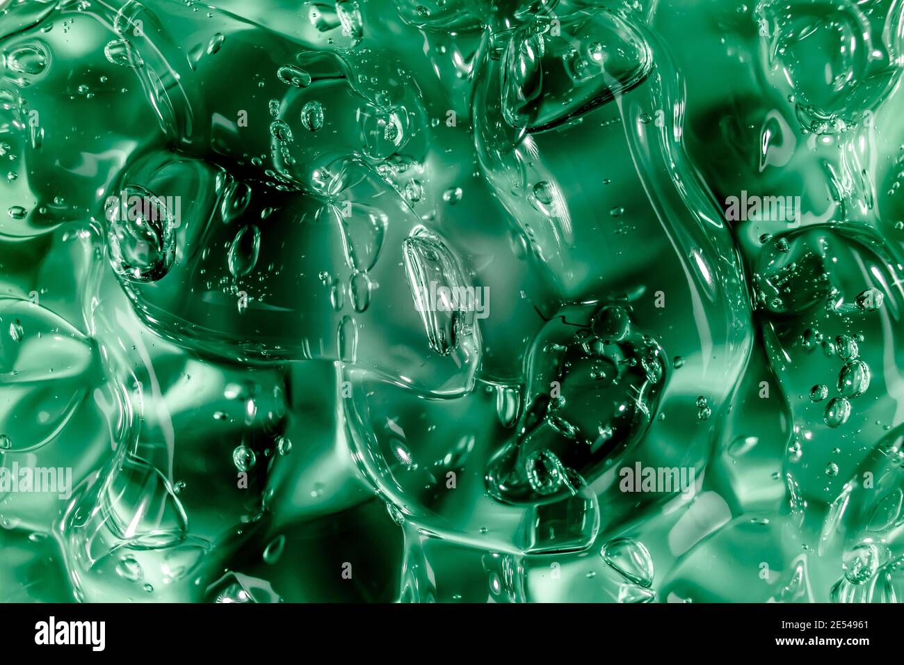 Liquid cream gel, green blue cosmetic texture with bubbles Stock Photo - Alamy