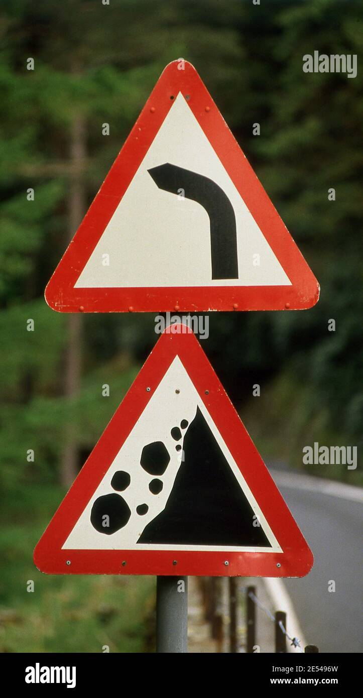 UK highway warning road signs Stock Photo - Alamy