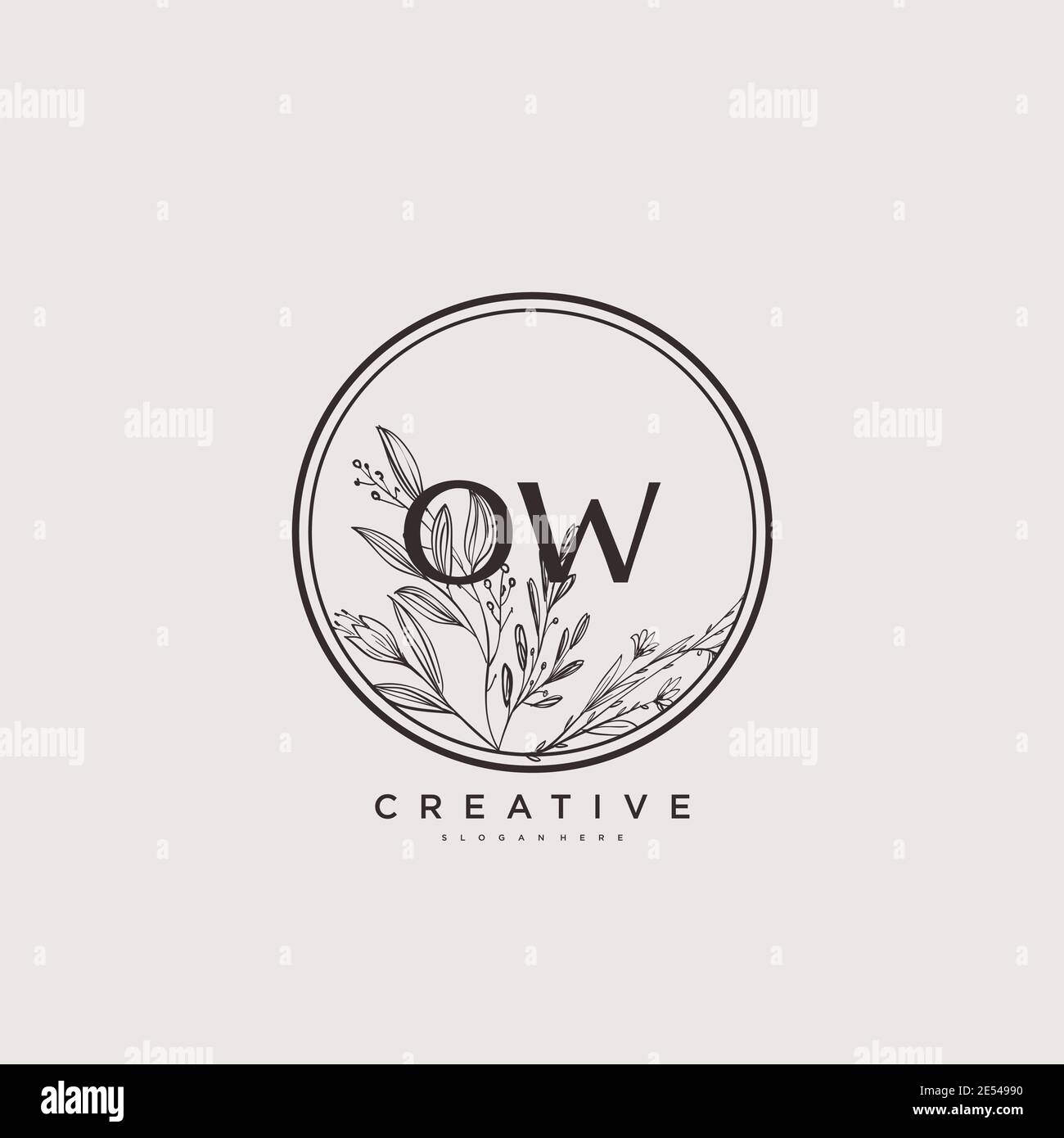 OW Beauty vector initial logo art, handwriting logo of initial ...