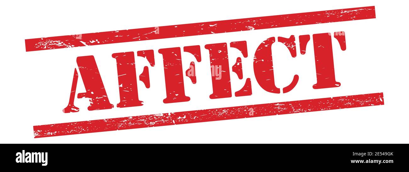 AFFECT text on red grungy vintage rubber stamp Stock Photo - Alamy