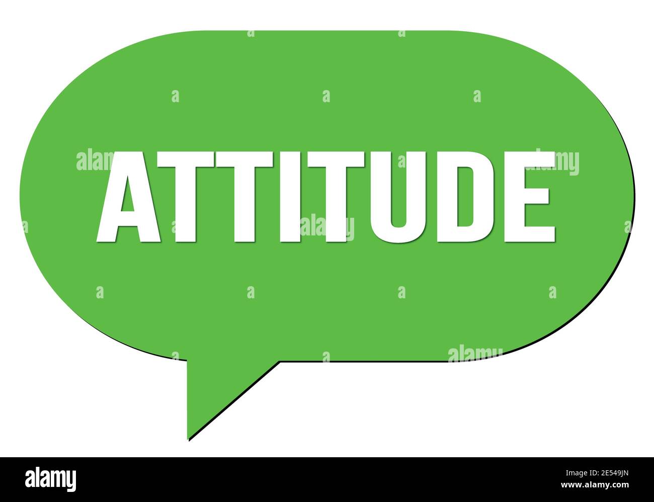 ATTITUDE text written in a green speech bubble stamp Stock Photo - Alamy