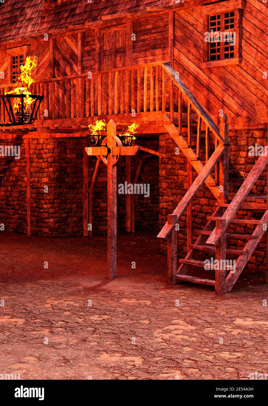 Medieval fire 3d illustration hi-res stock photography and images - Alamy