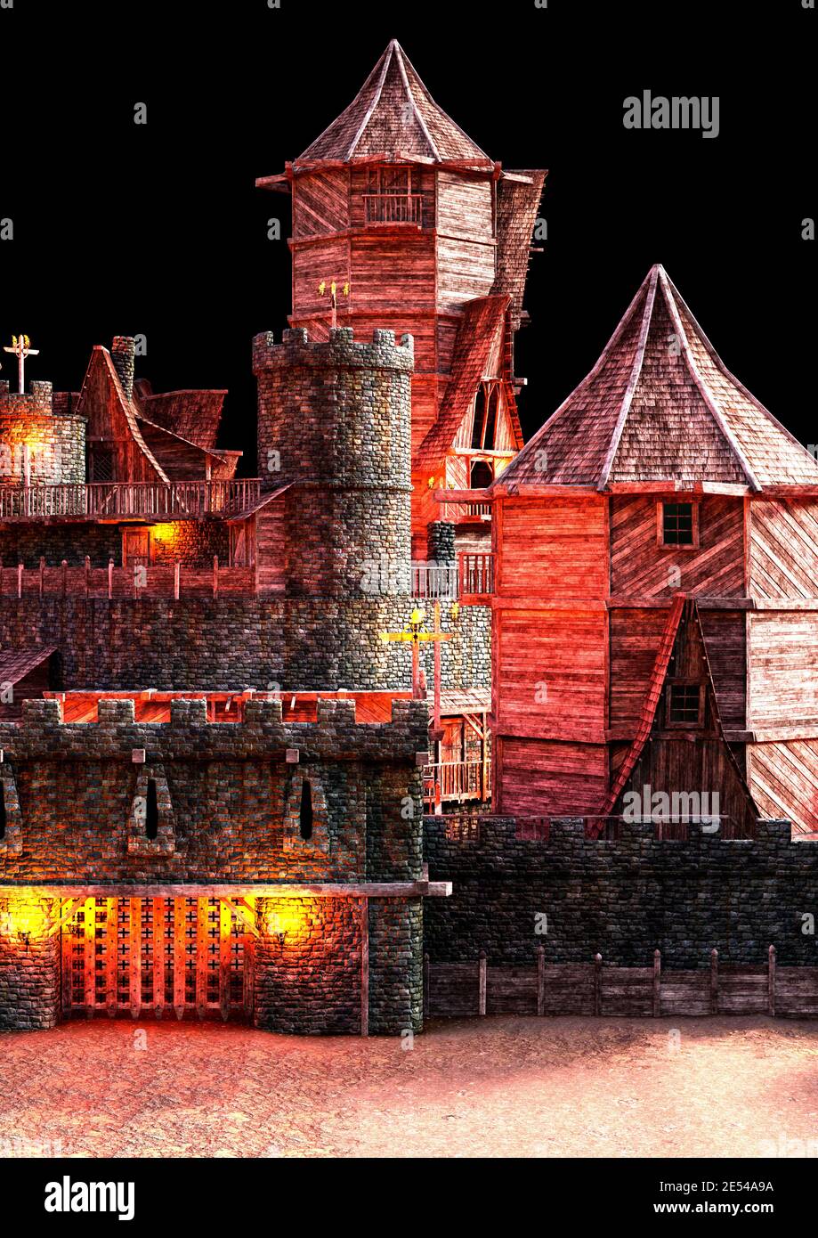 Medieval fire 3d illustration hi-res stock photography and images - Alamy