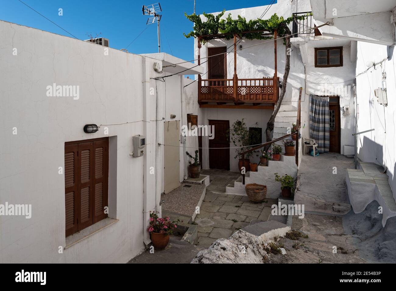 Buildings of traditional architecture in Skyros island, Greece Stock ...