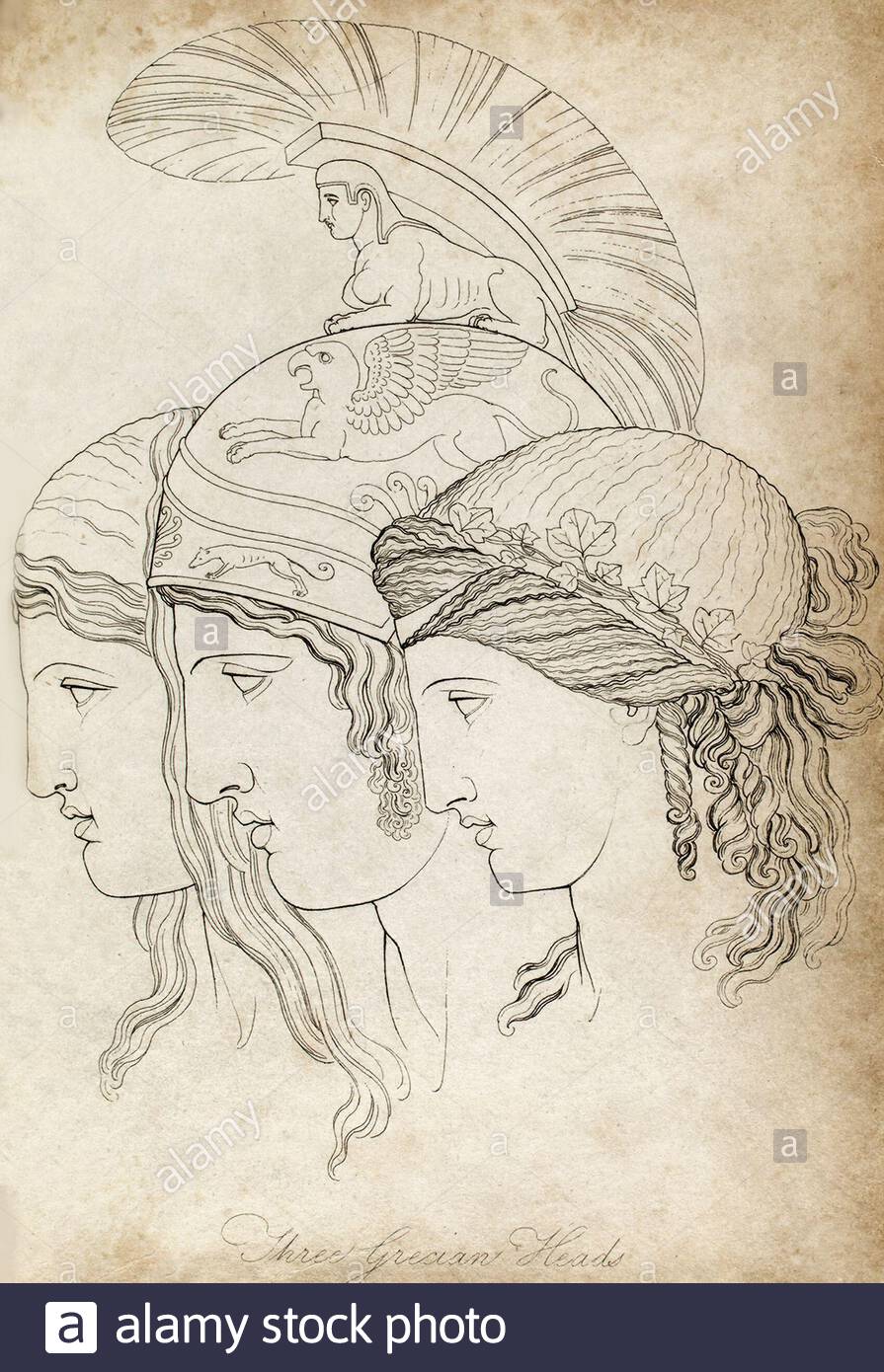 Three grecian heads hi-res stock photography and images - Alamy