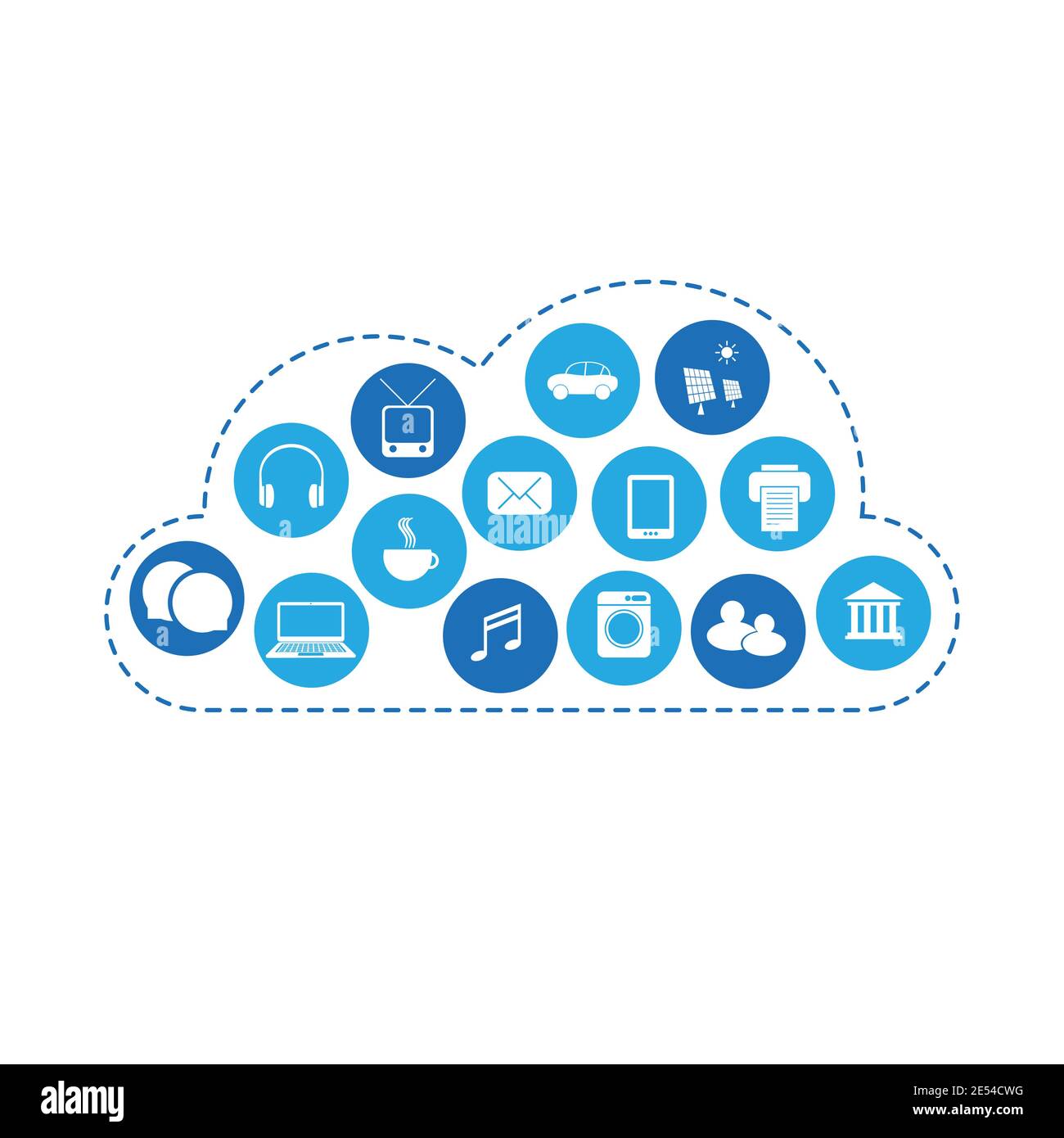Cloud Computing Technology Design Concept with Icons - Digital Network ...