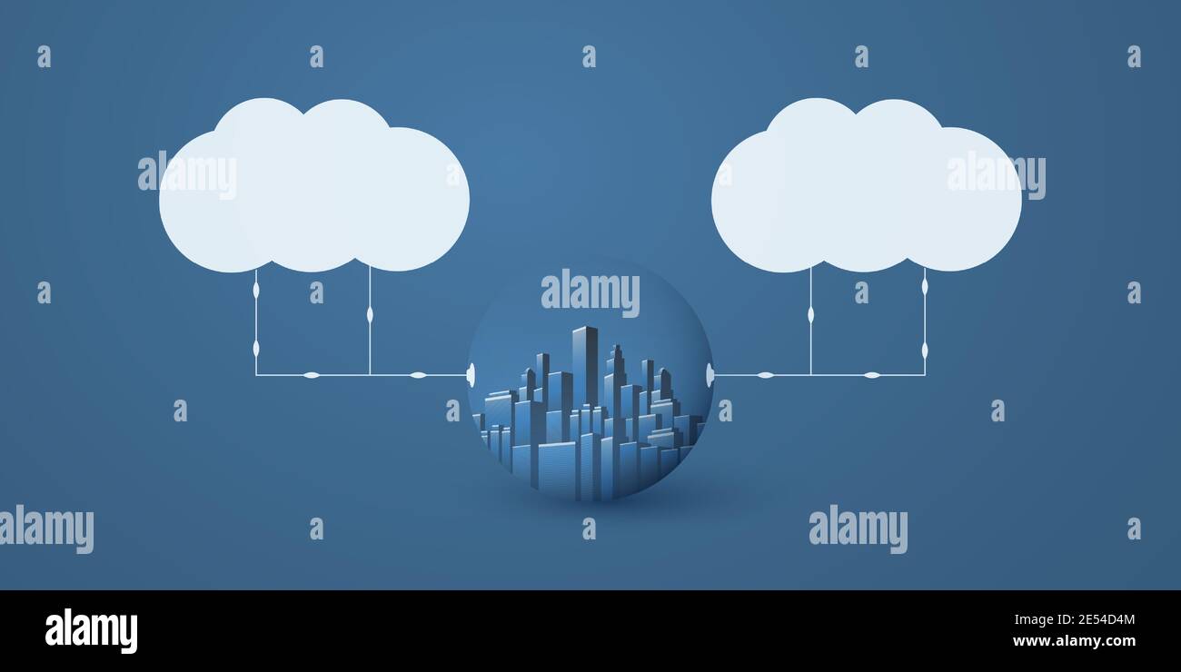 Smart City, Cloud Computing Design Concept with Transparent Globe ...