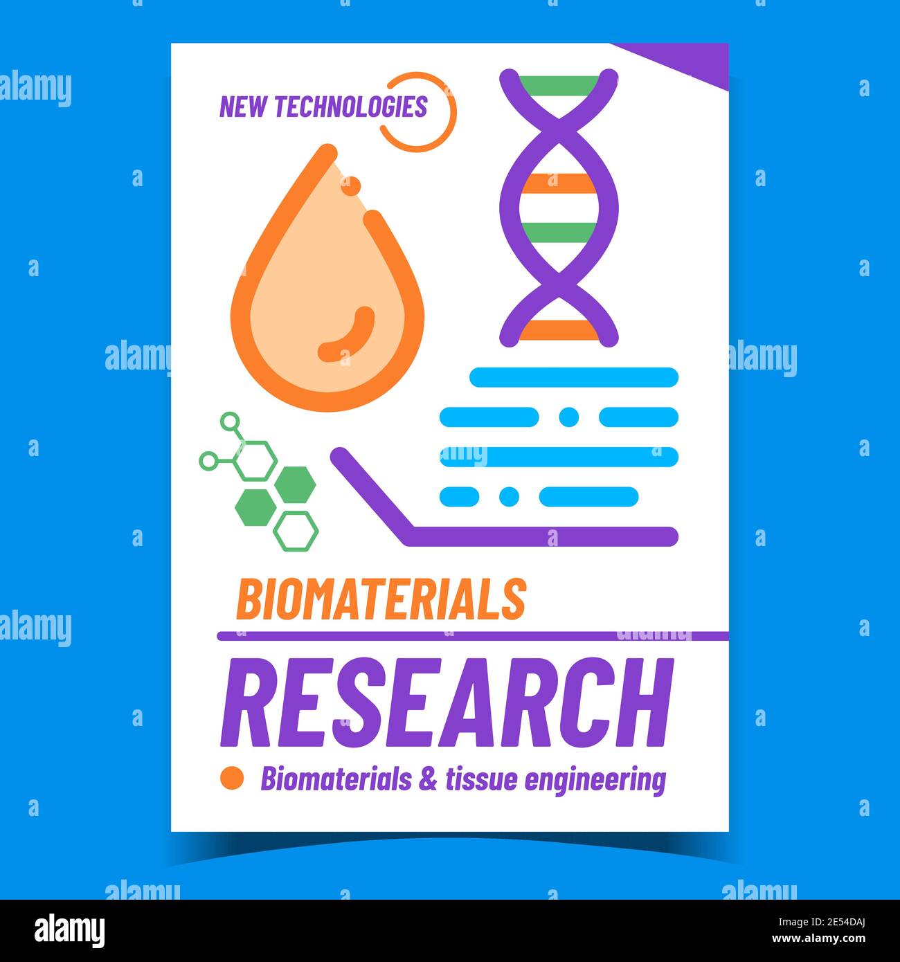 Biomaterials Research Creative Promo Banner Vector Stock Vector Image ...
