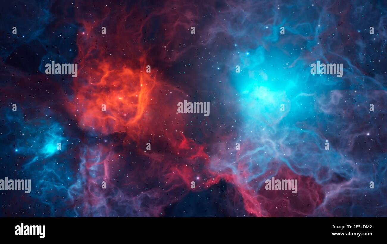 Space background. Nice clean colorful nebula with star field. 3D ...