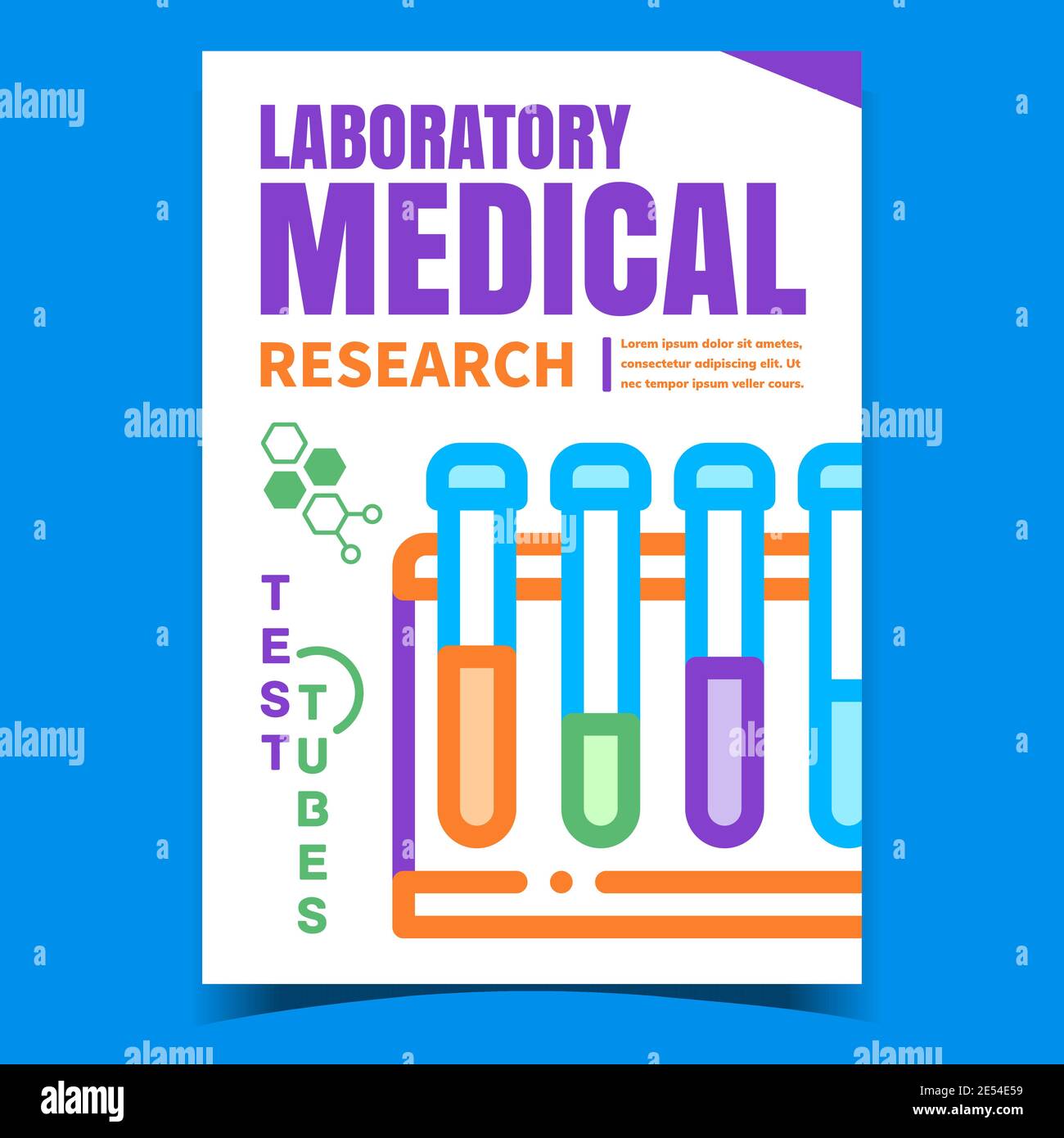 Laboratory Medical Research Promo Banner Vector Stock Vector Image ...