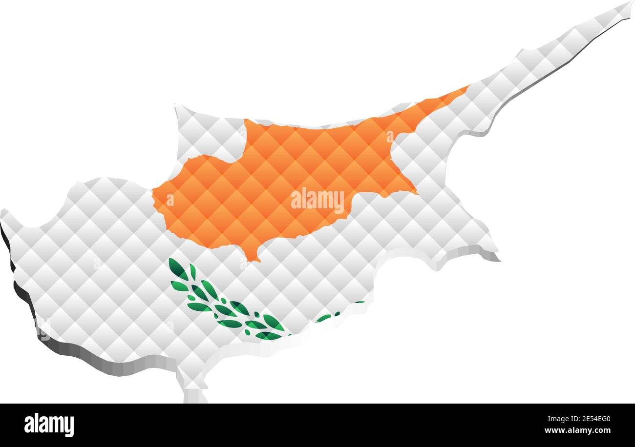 Mosaic Map of the Cyprus - Illustration, Three Dimensional Map of ...