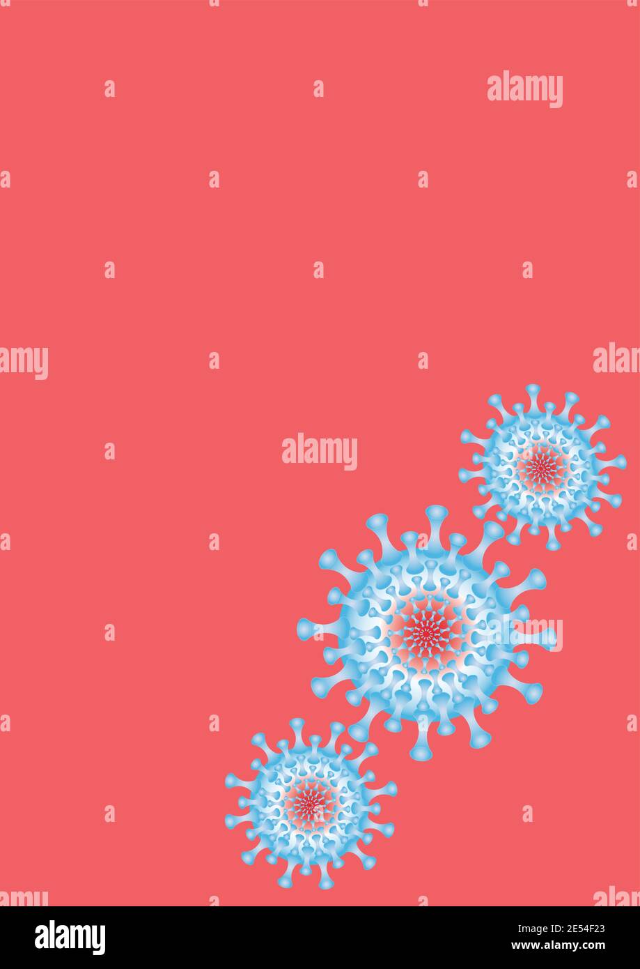Coronavirus - isolate on a red background, format A4. Cover for a book ...