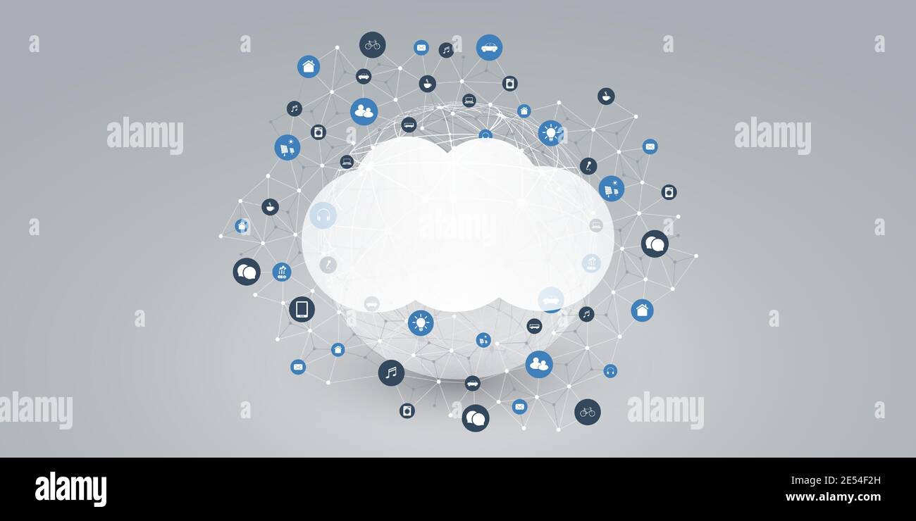 Cloud Computing Design Concept - Digital Connections, Technology ...