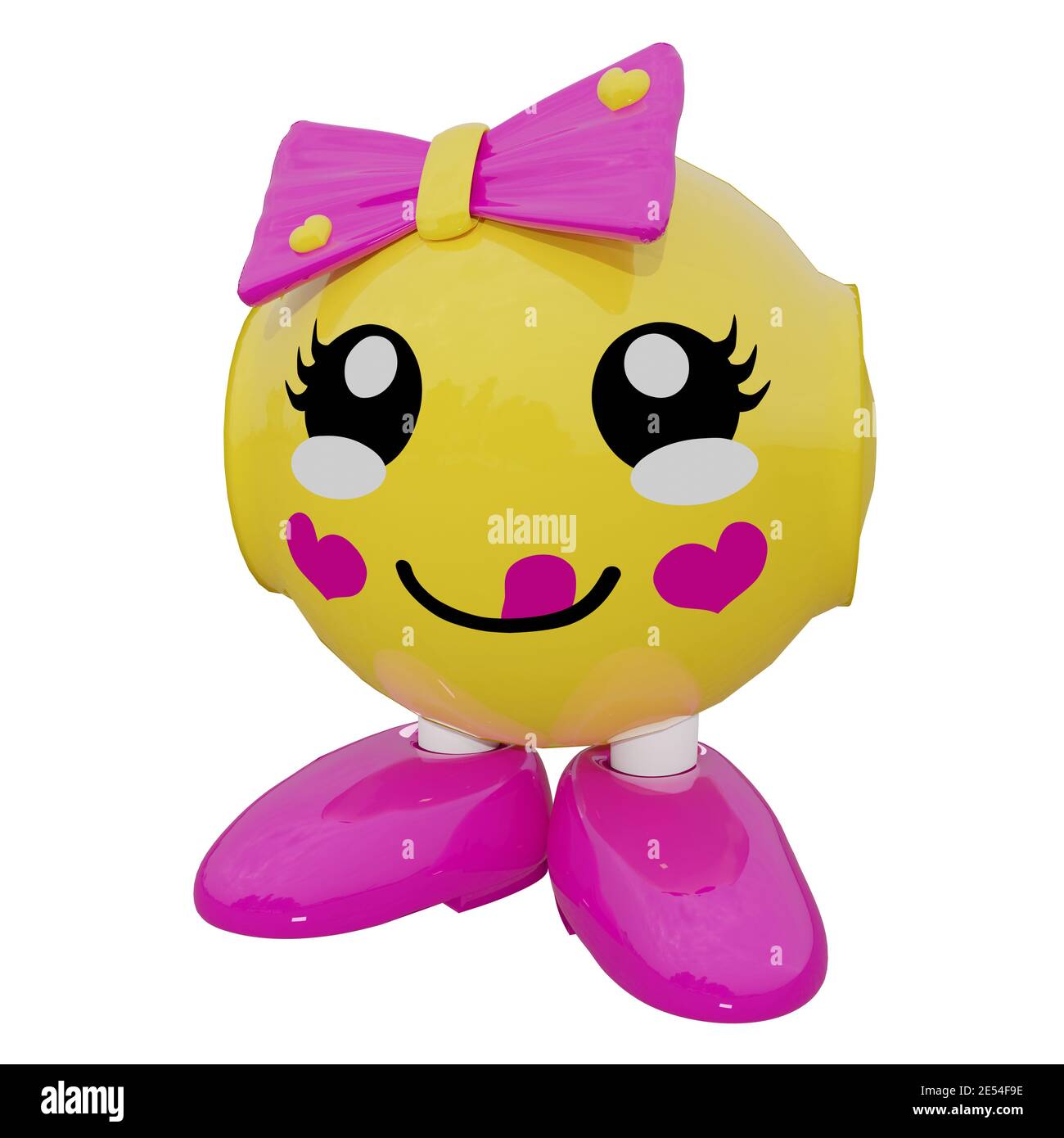 cute robot emoticon in kawaii style as a sweet tooth. 3d rendering ...