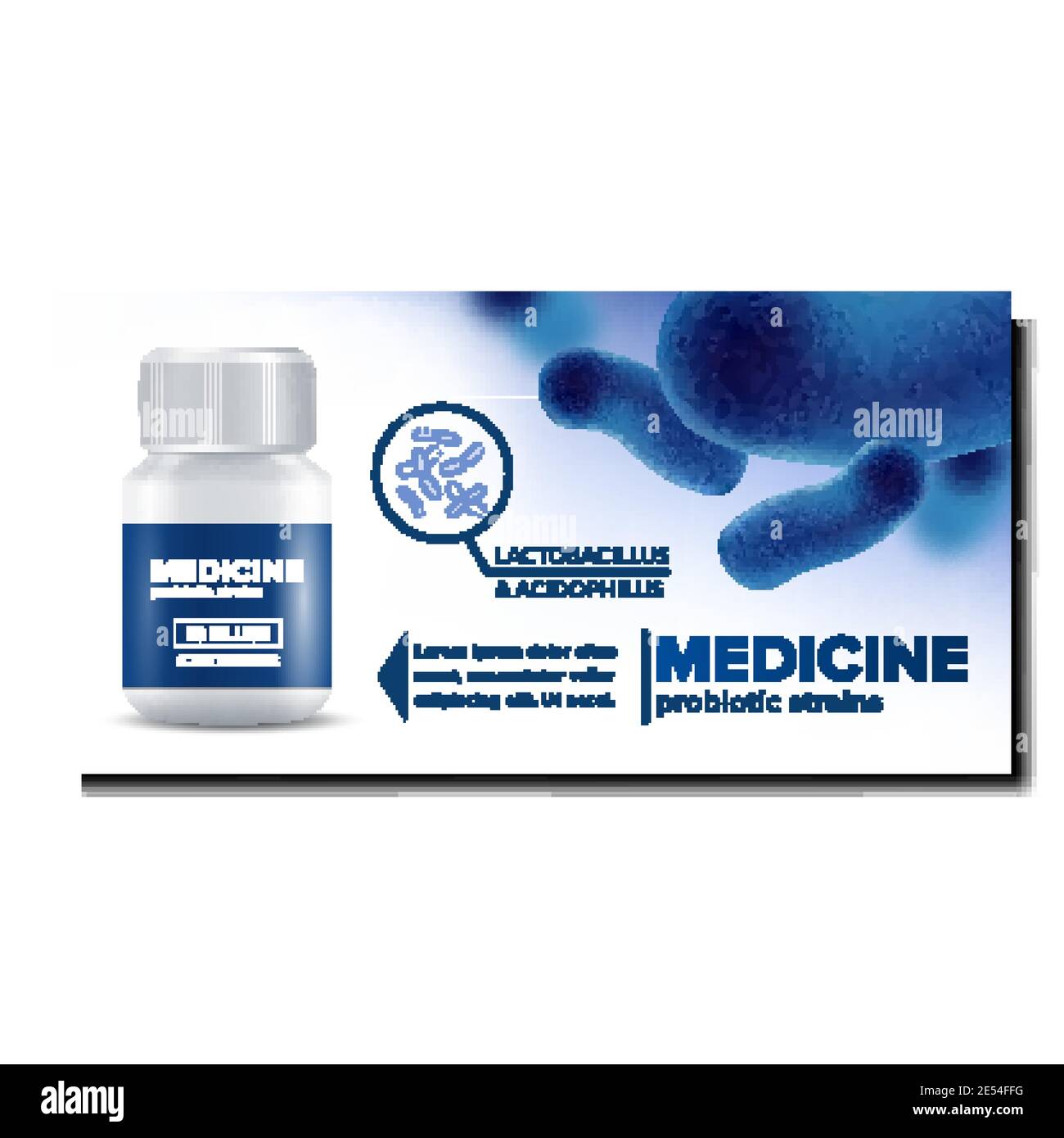 Medicine Probiotic Strains Promotion Poster Vector Stock Vector Image ...