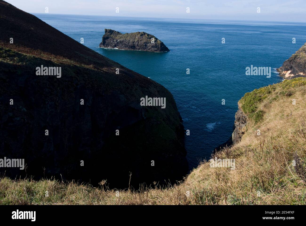 Coastal cliff top view, Boscastle, Cornwall, UK Stock Photo - Alamy