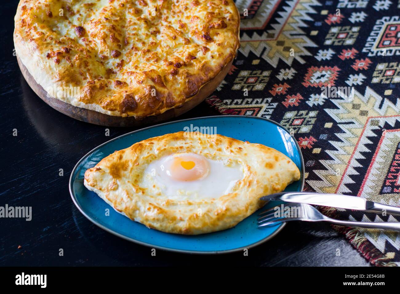 Georgian traditional food Khachapuri, Cheese and bread Stock Photo - Alamy