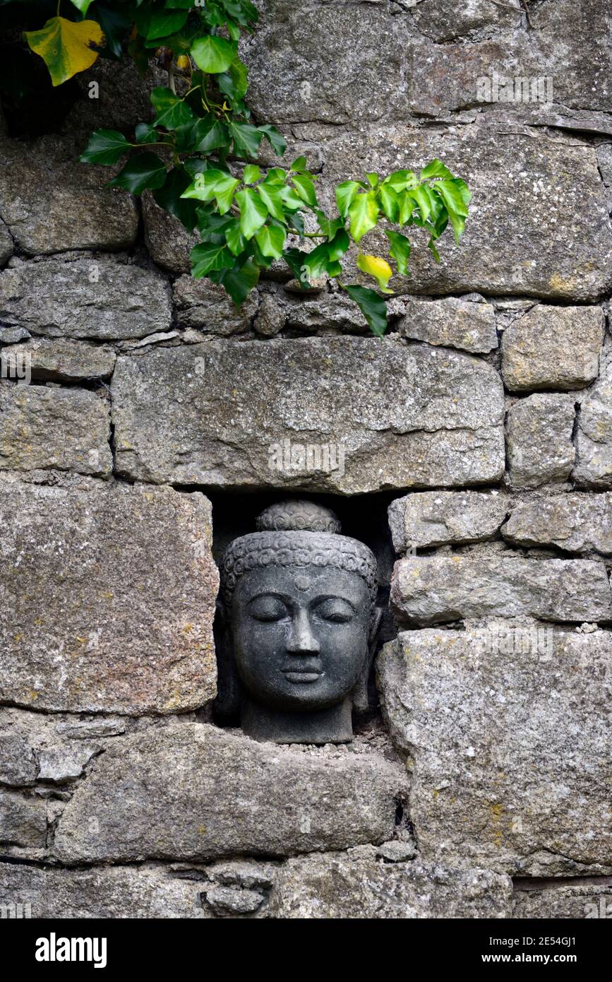 buddha head inlay,inlaid in wall,wall,display,buddha head,statue,insert ...