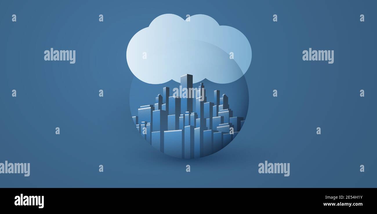 Smart City, Cloud Computing Design Concept with Transparent Globe ...