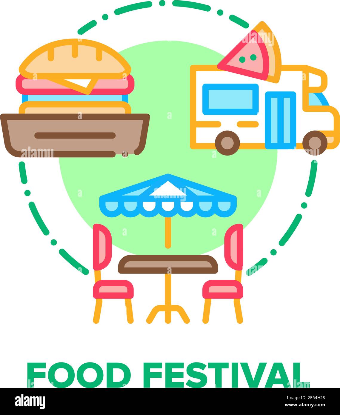 Food Festival Vector Concept Color Illustration flat Stock Vector Image ...
