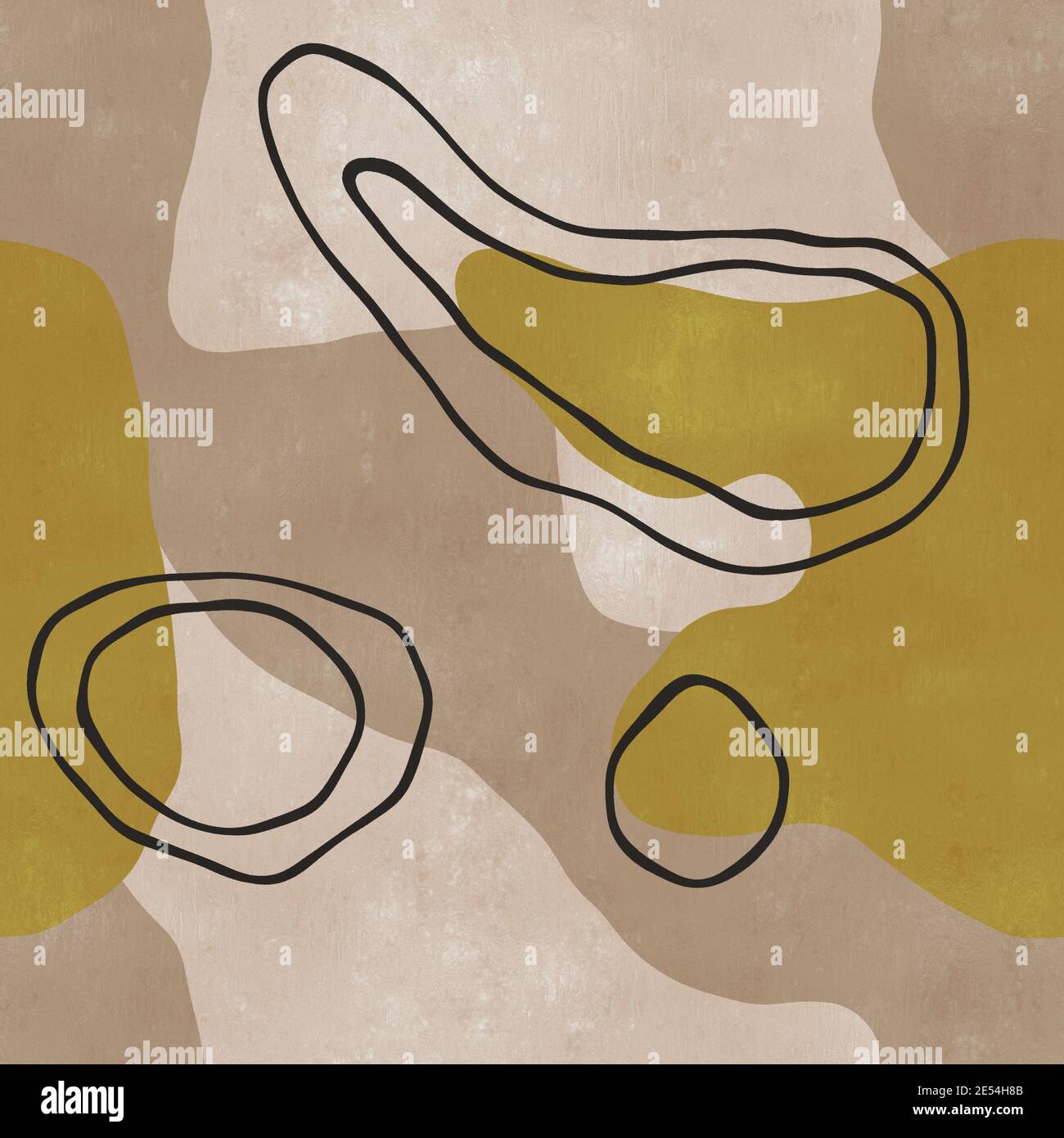 Seamless organic rounded curvy shapes naive design Stock Photo - Alamy