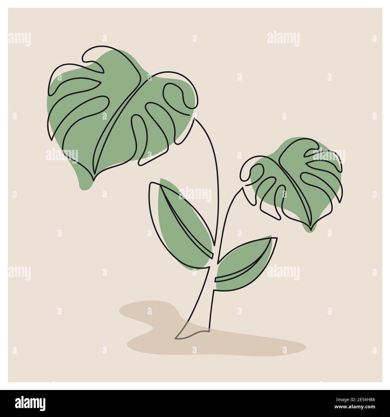 Abstract art of flower design. A minimalist linear style for prints ...