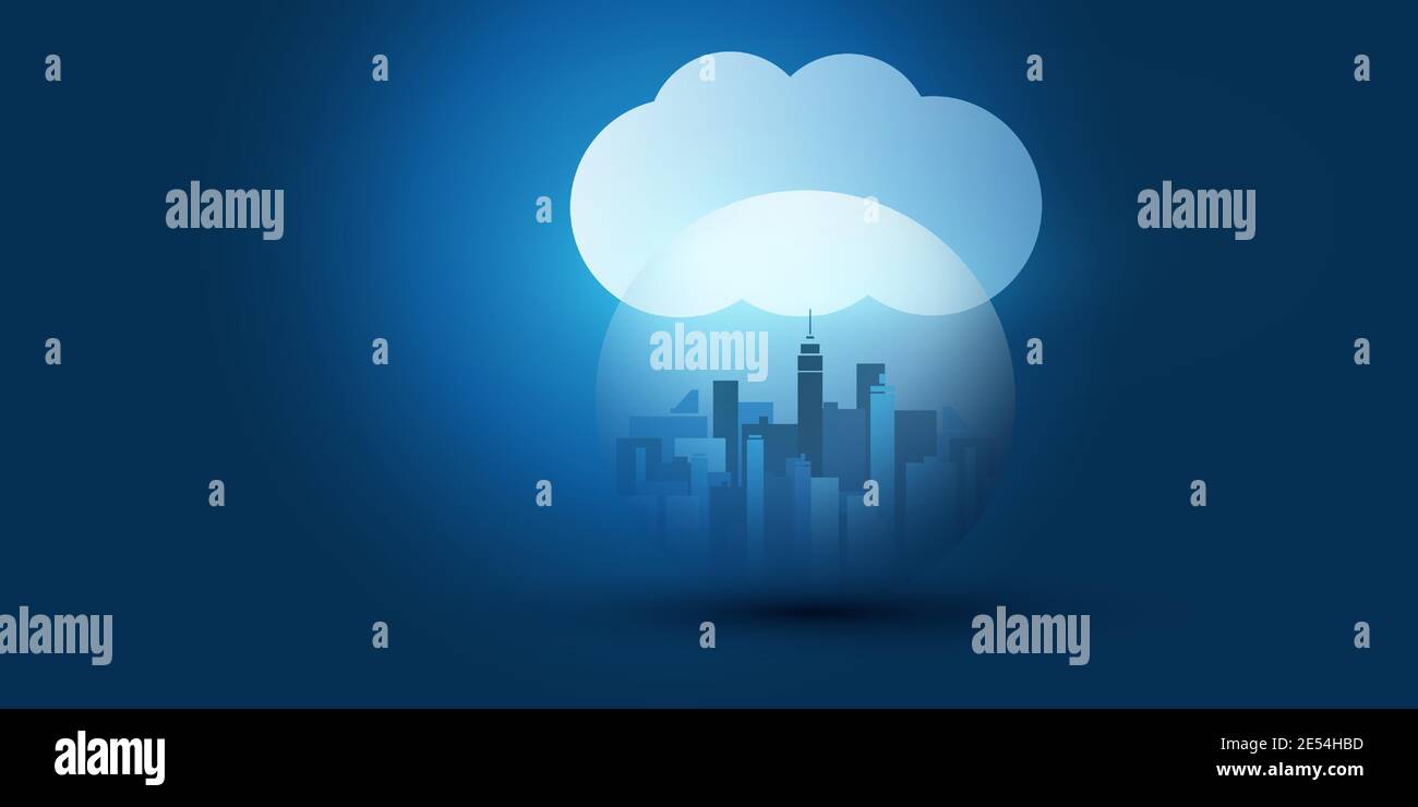 Smart City, Cloud Computing Design Concept with Transparent Globe ...
