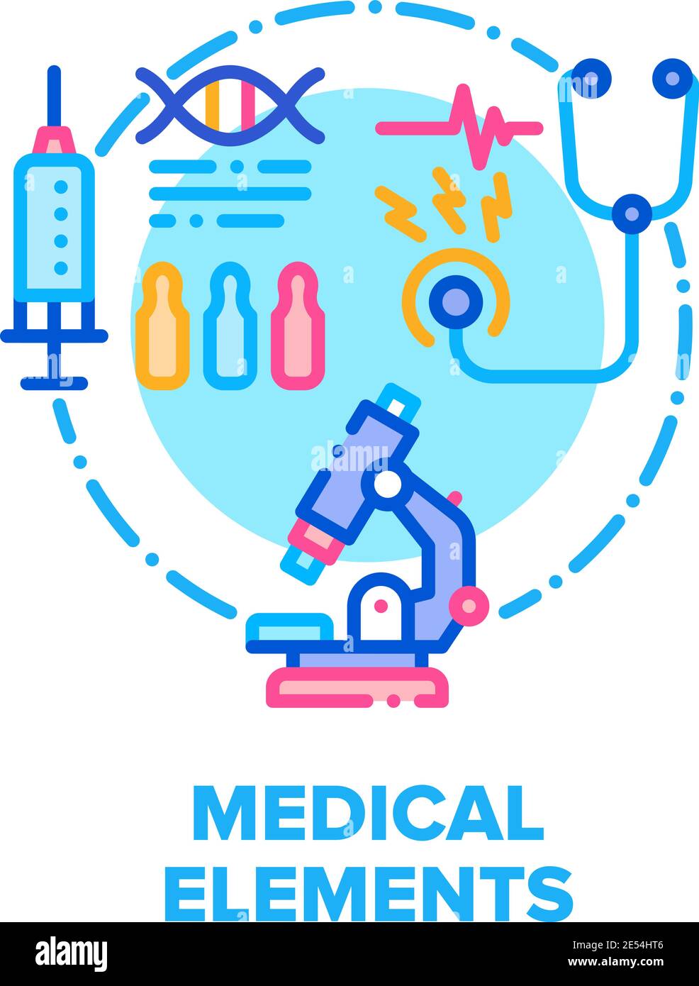 Medical Elements Vector Concept Color Illustration flat Stock Vector ...
