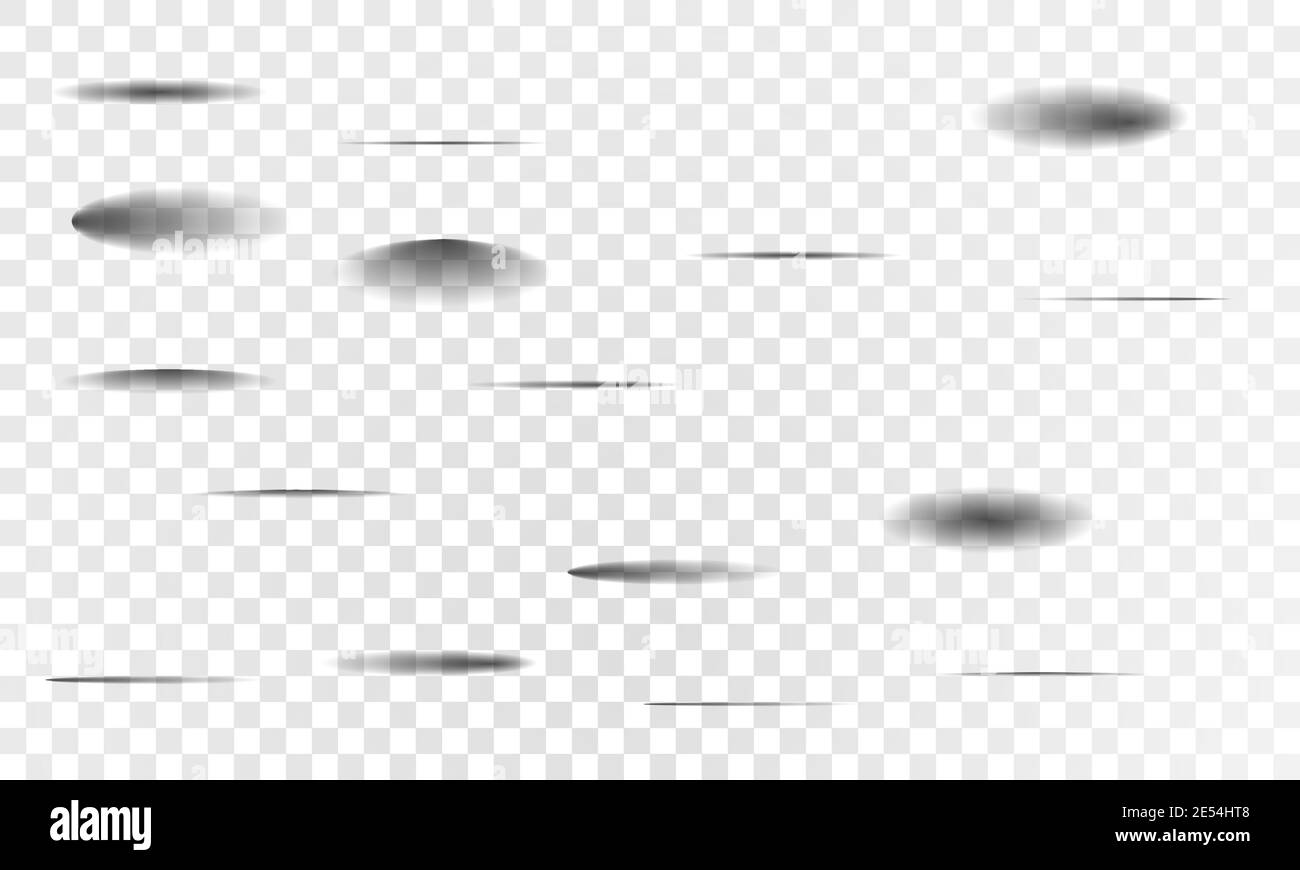 Oval shadows. Set of collection of shadows, on a transparent background ...