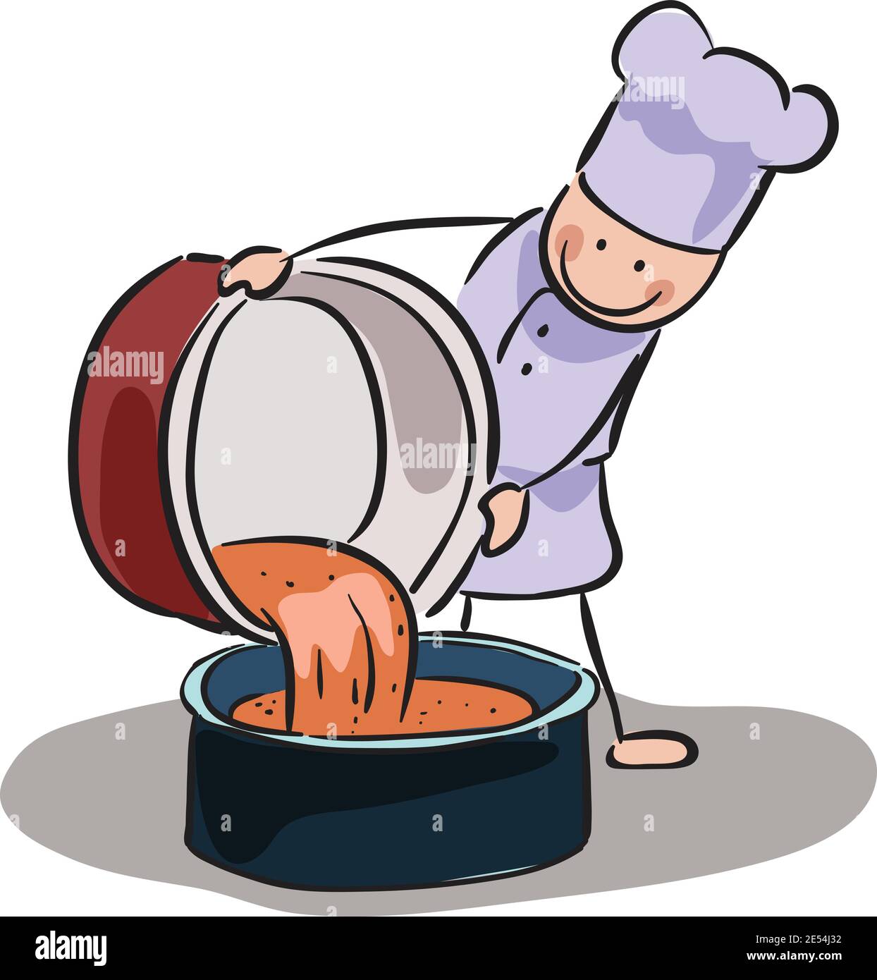 Stick Figure Chef Preparing Food Illustration Vector Stock Vector Image ...