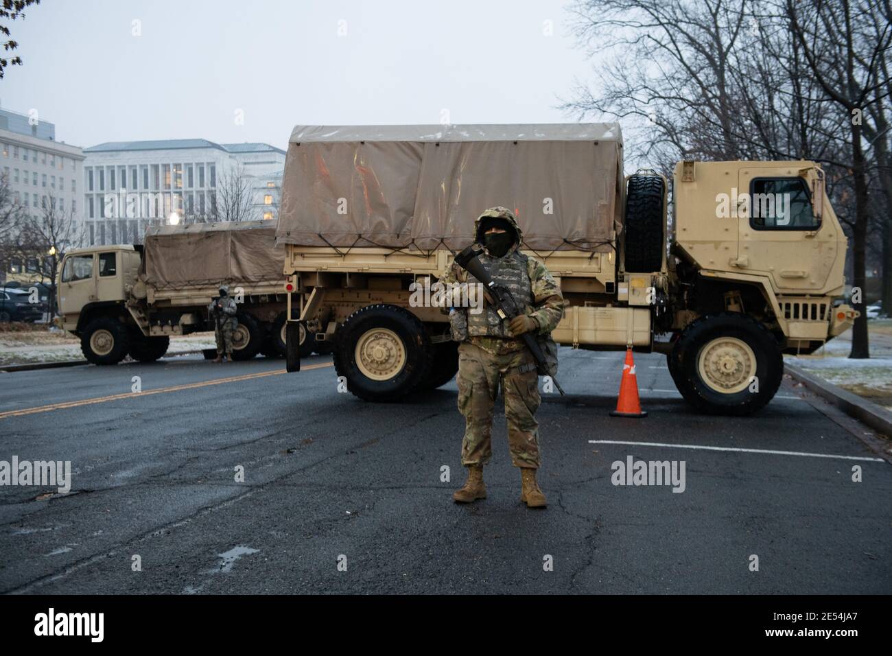 Members of the National Guard at security checkpoint near the U.S ...