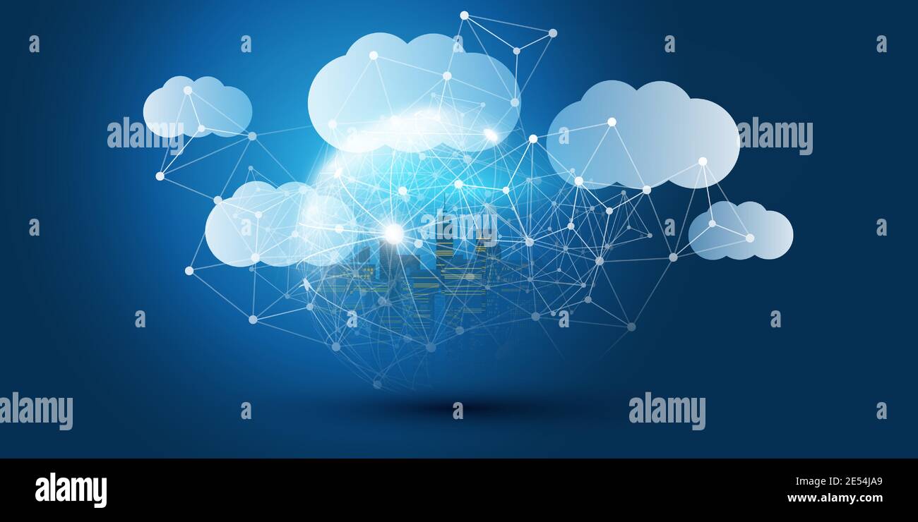 Smart City, Cloud Computing Design Concept with Transparent Globe and ...