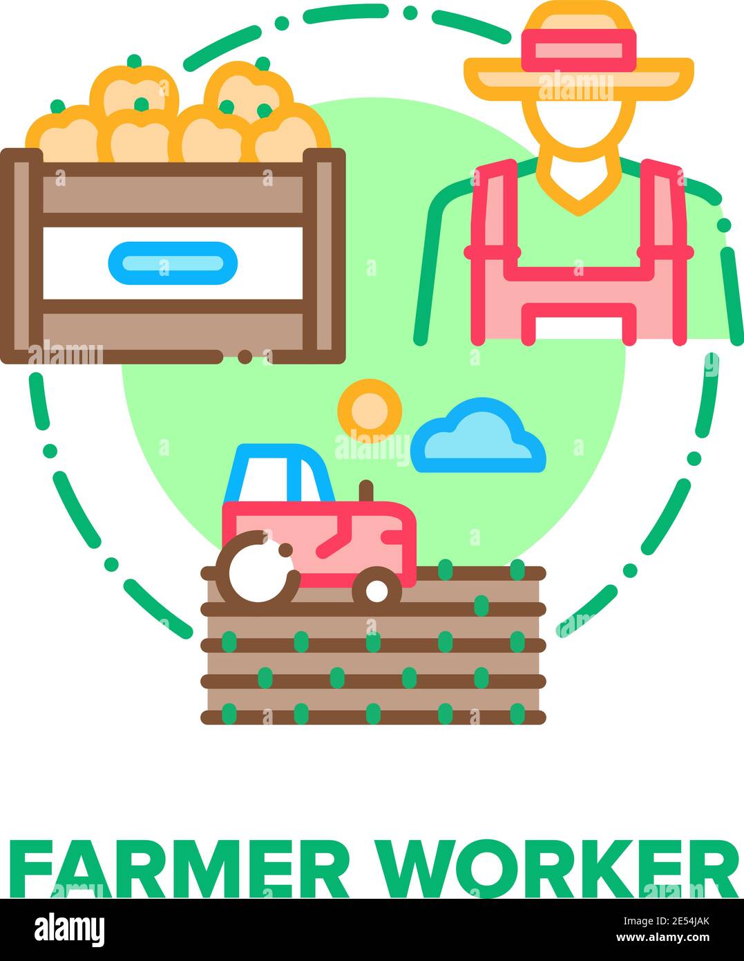 Farmer Worker Vector Concept Color Illustration flat Stock Vector Image ...