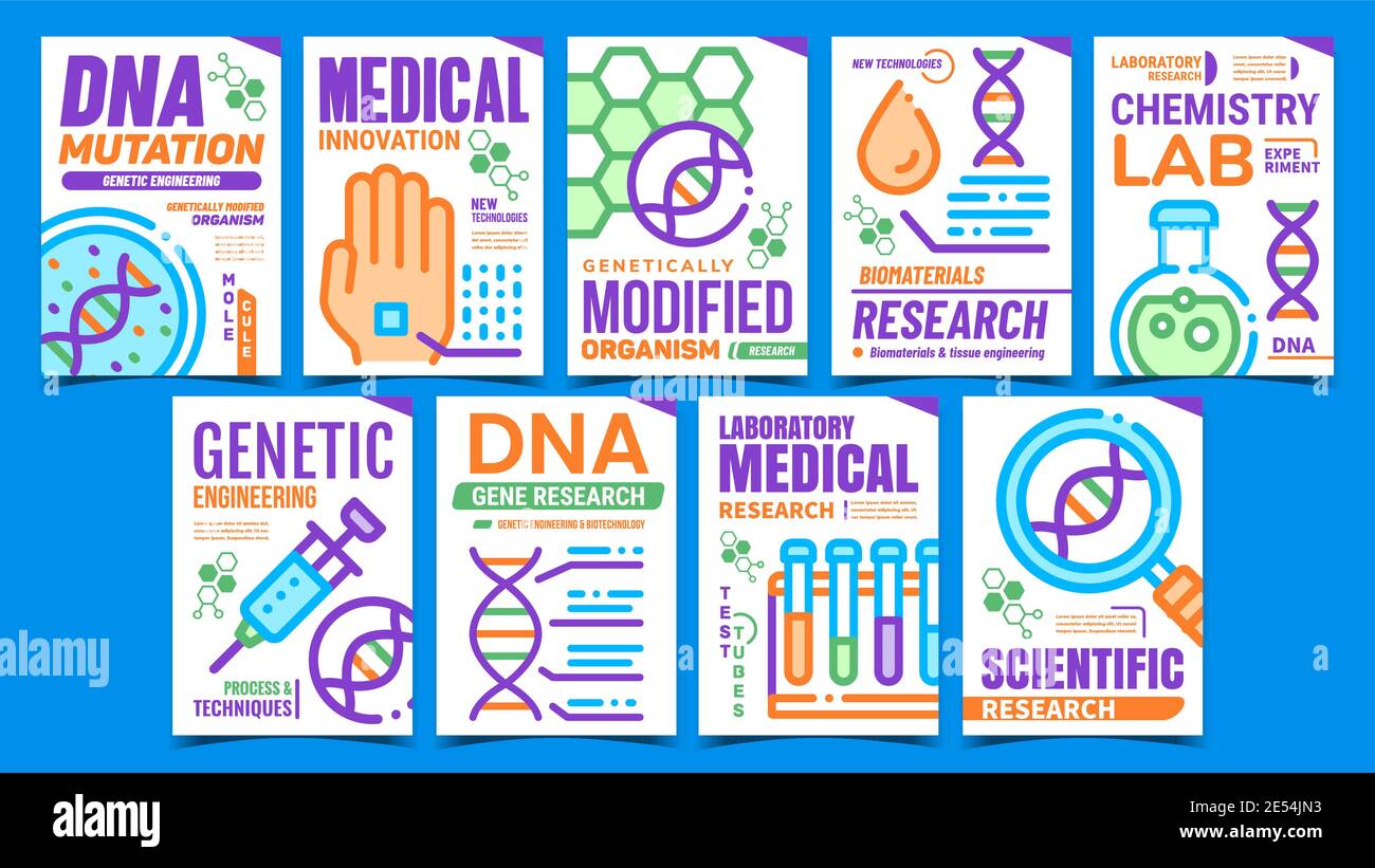 Biomaterials Creative Promotion Posters Set Vector Stock Vector Image ...