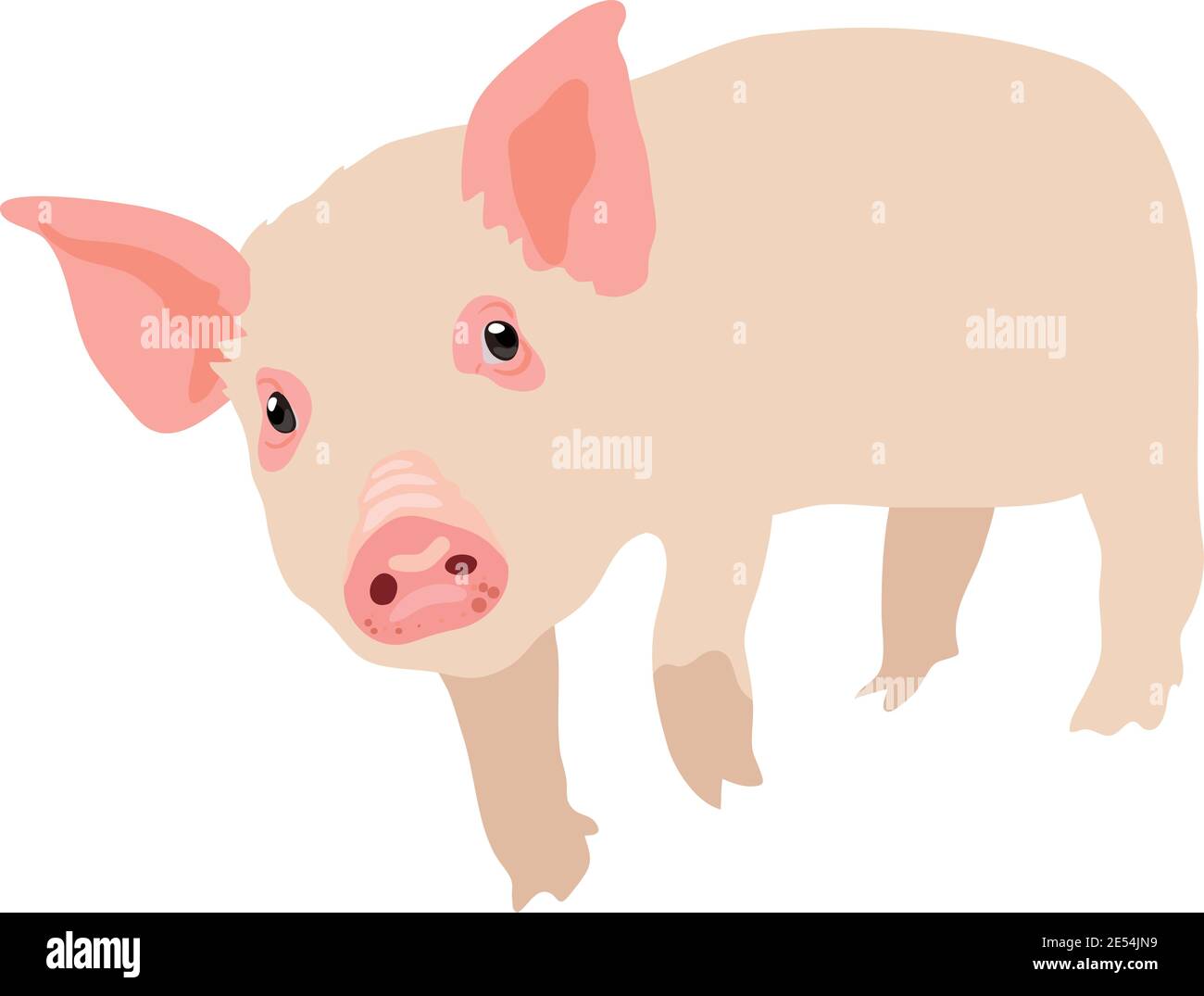 Cute pink piglet character .Vector illustration isolated on white ...