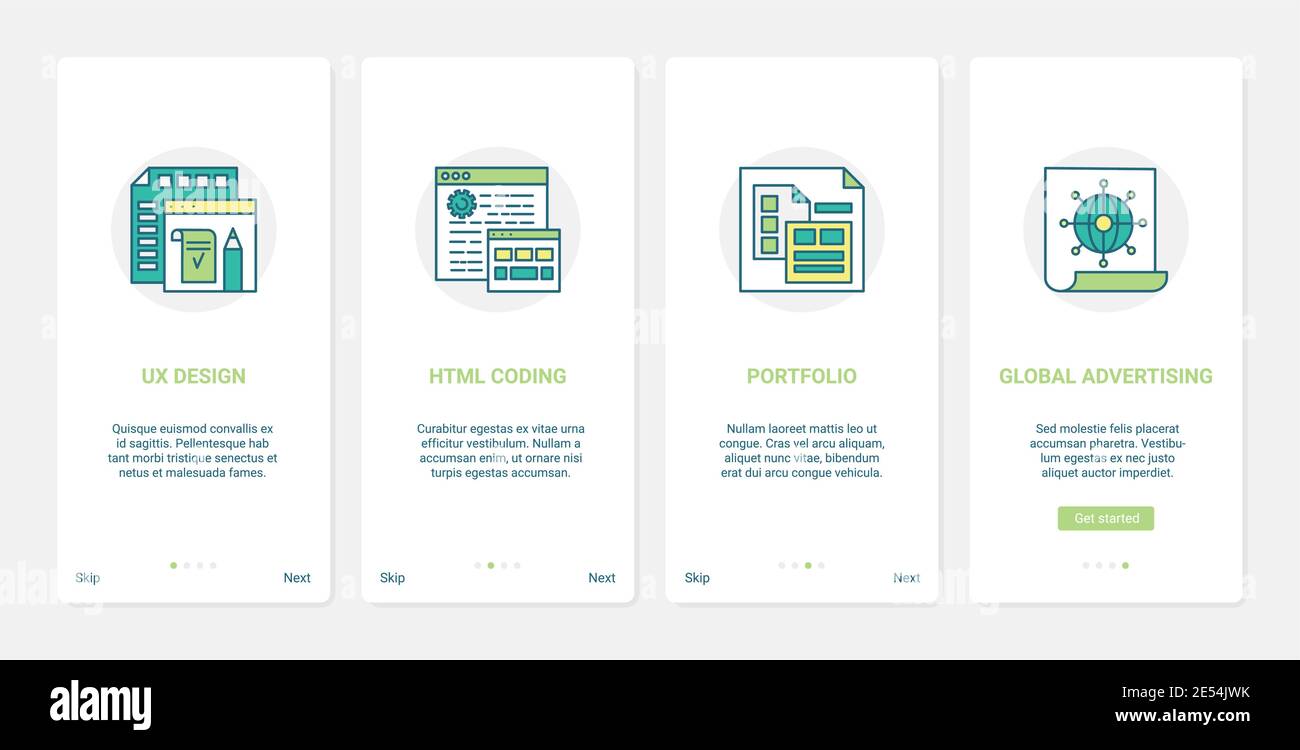 Media advertising service, designer developer portfolio vector ...