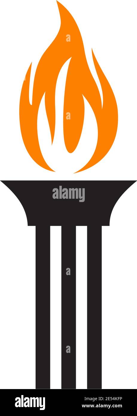 Torch icon logo design inspiration vector illustration template Stock ...