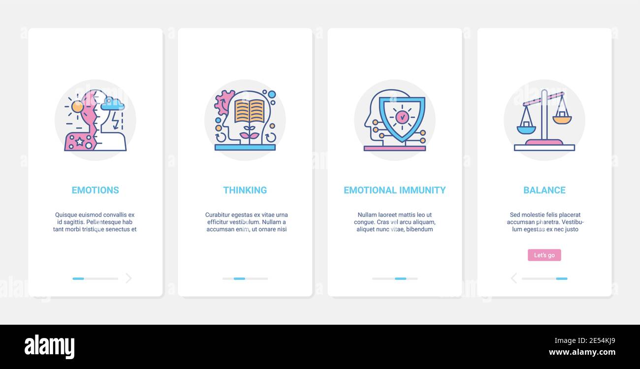 Human head profile, emotions and thinking balance concept vector ...