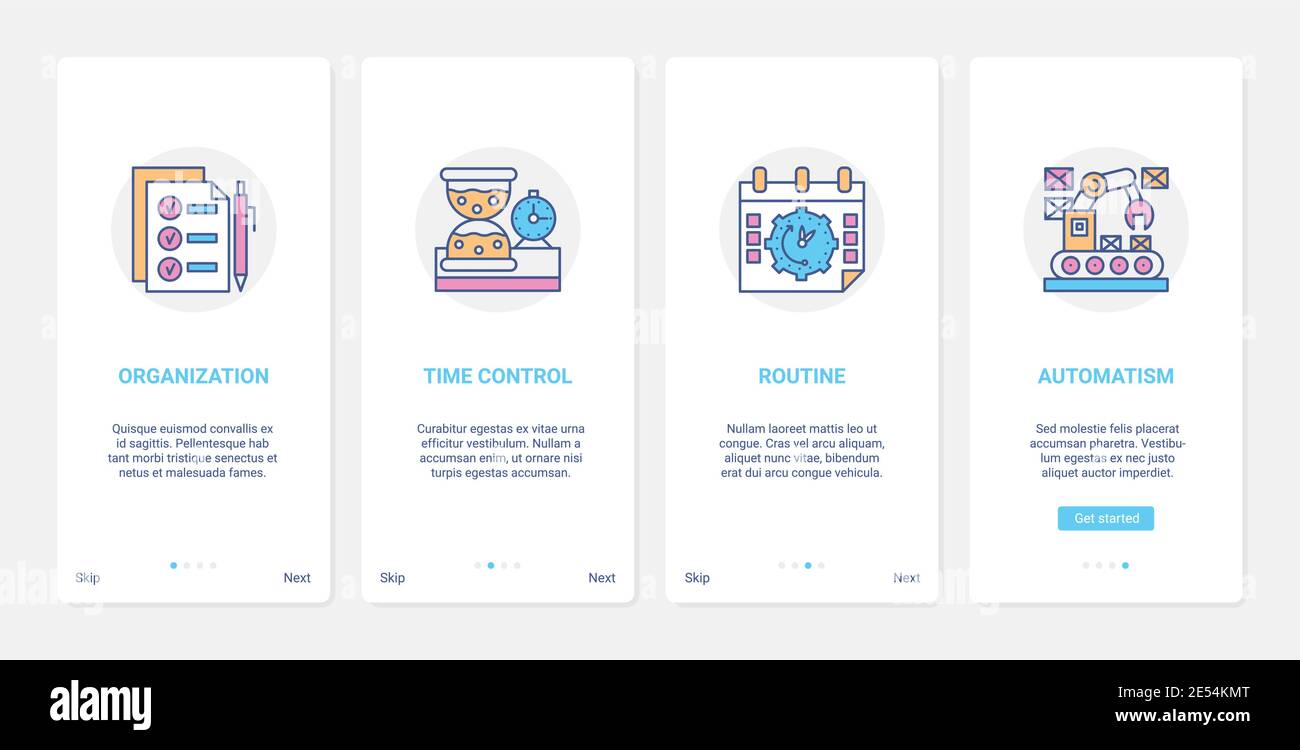 Business management, time control concept vector illustration. UX, UI ...