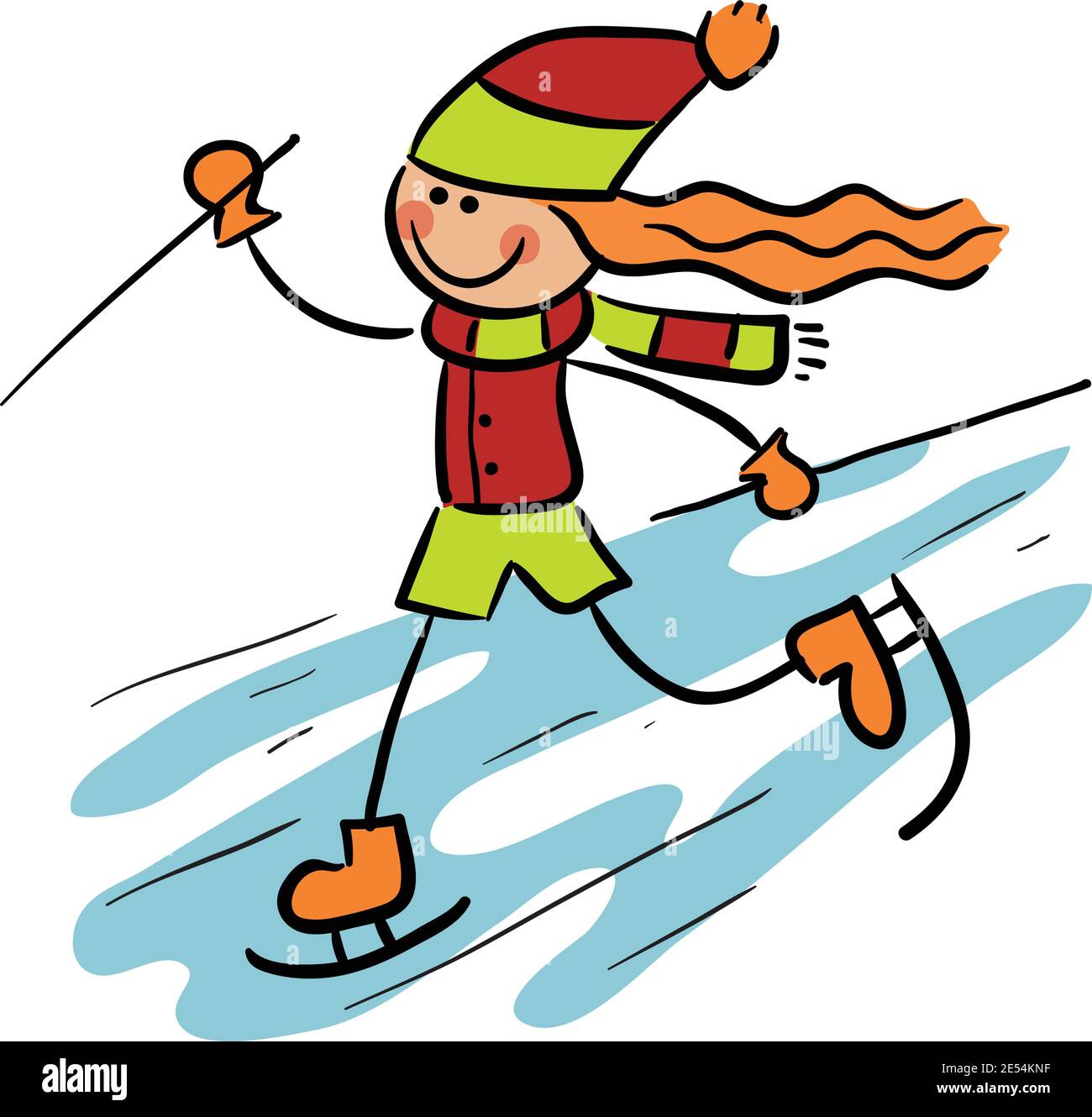Ice skater teenager Stock Vector Images - Alamy