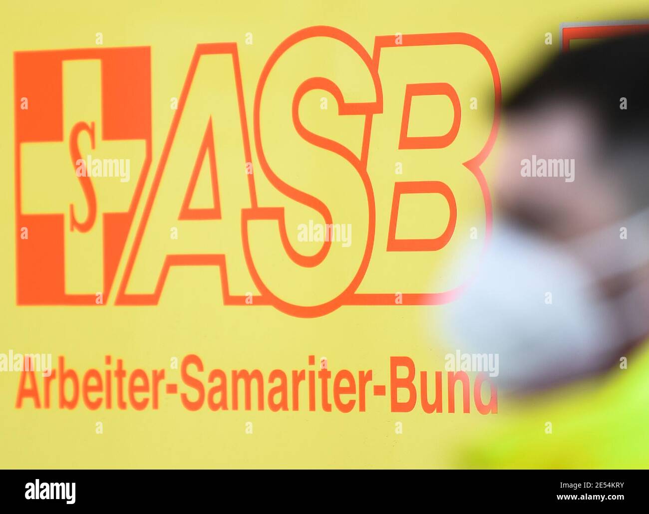 Berlin, Germany. 26th Jan, 2021. In front of the lettering "ASB ...