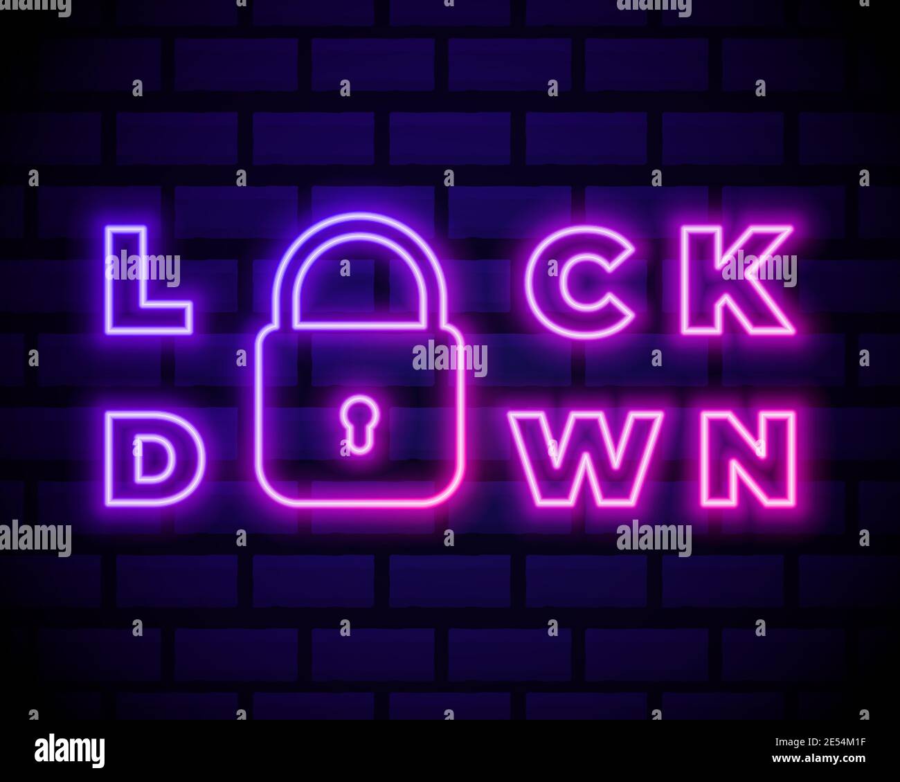 Stop Lock Down neon sign vector. COVID Neon Design template, light ...