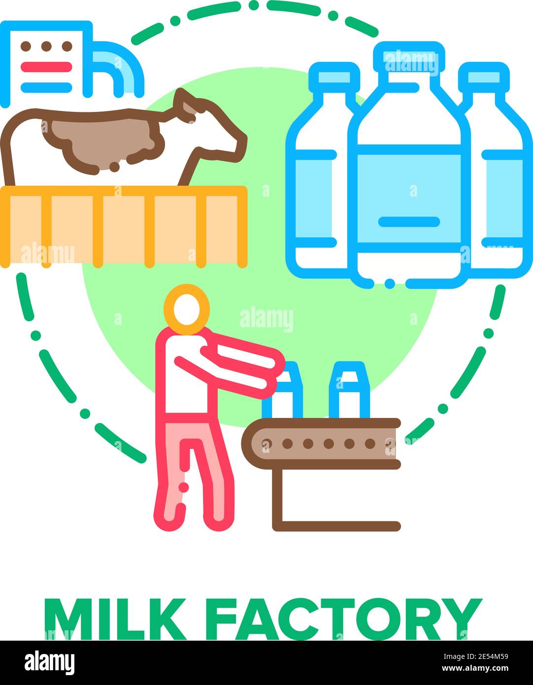 Milk Factory Vector Concept Color Illustration flat Stock Vector Image ...